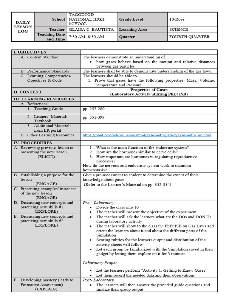 Properties of Gases - DLP Phet | PDF | Gases | Temperature