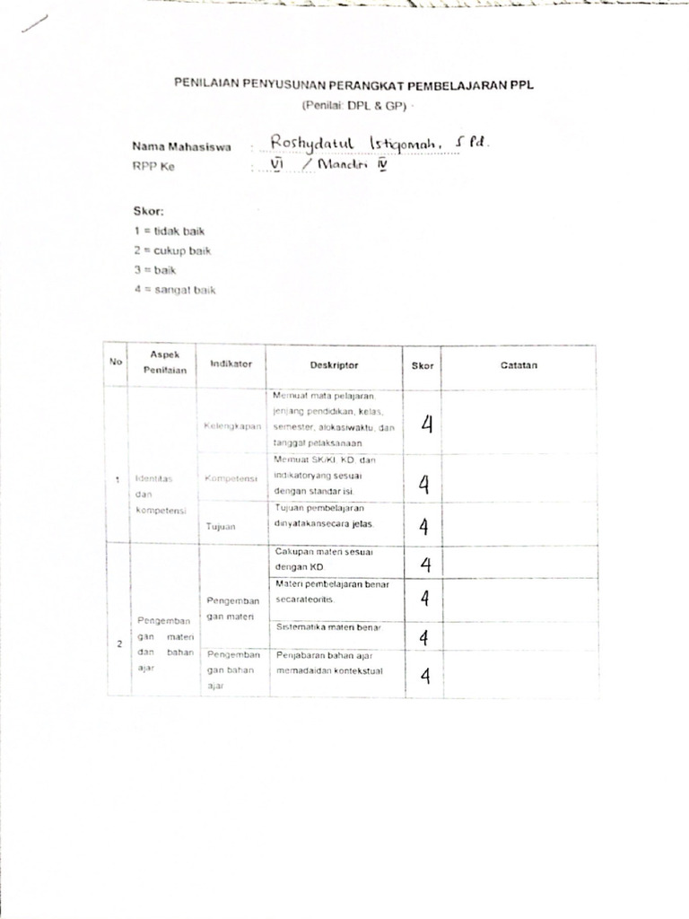 Penilaian Perangkat Siklus M4 | PDF