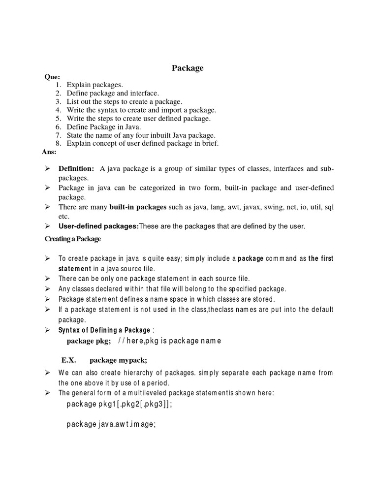Package In Java Pdf Class Computer Programming Method Computer Programming