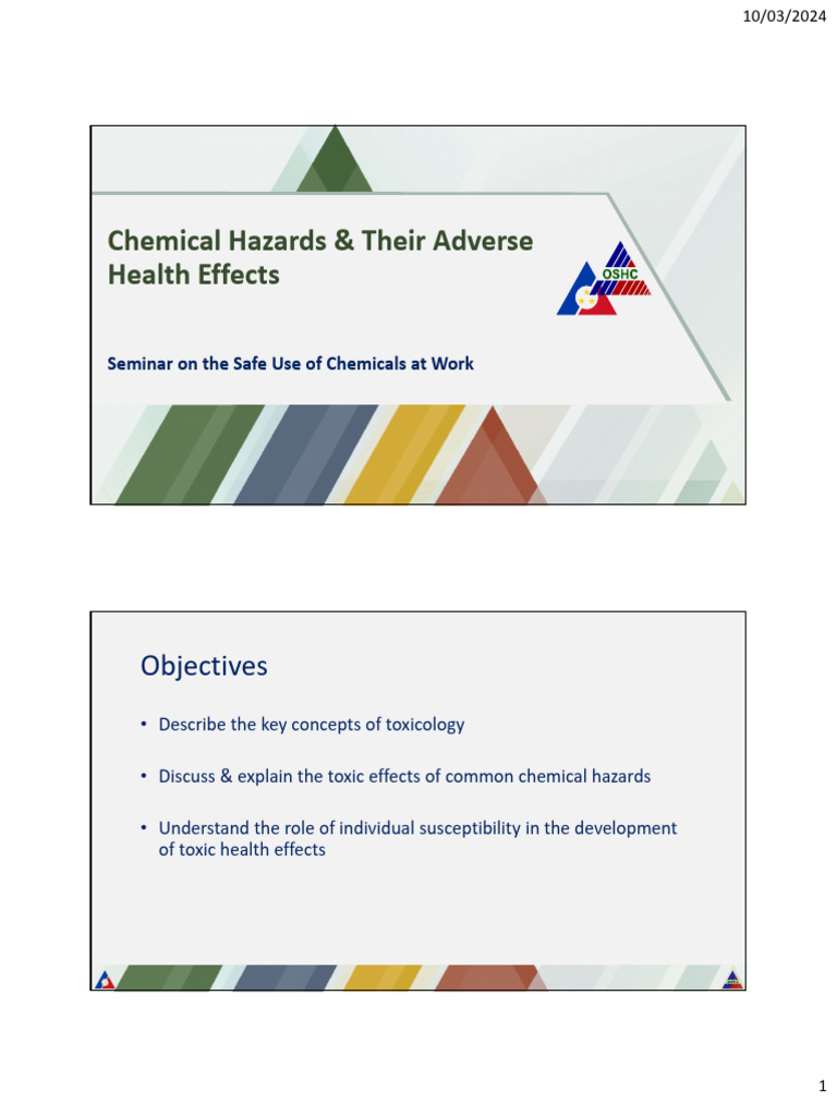 1 - Chemical Hazards & Their Adverse Health Effects March 2024 | PDF ...
