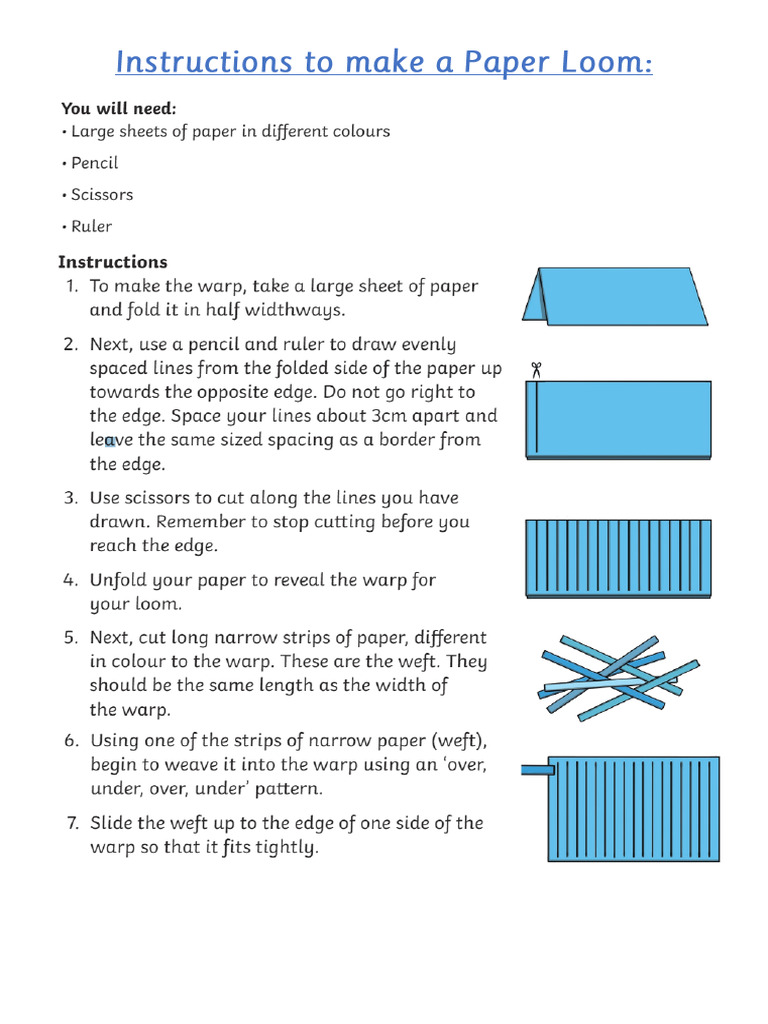 Instructions To Make A Paper Loom | PDF