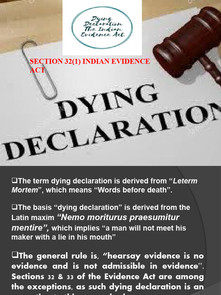 Section 32 IEA | PDF | Evidence (Law) | Justice