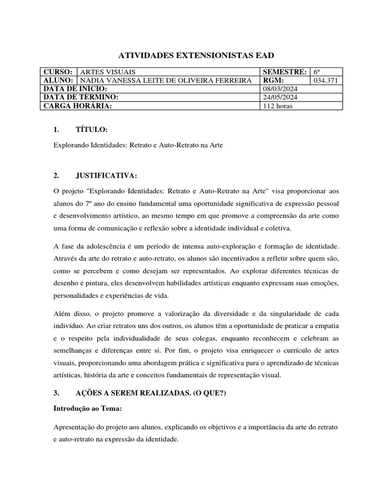 Atividades Extensionistas Ead | PDF | Pinturas | Desenho
