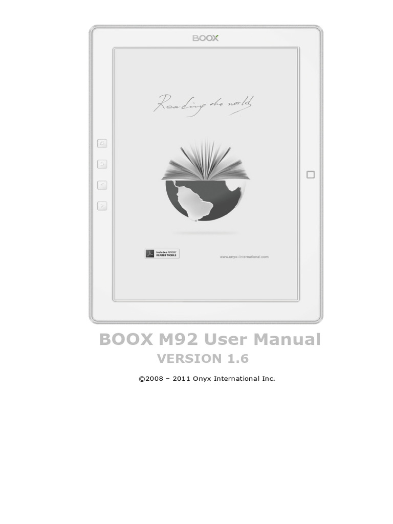 ONYX-BOOX M92 MANUAL en | PDF | Computer File | Icon (Computing)