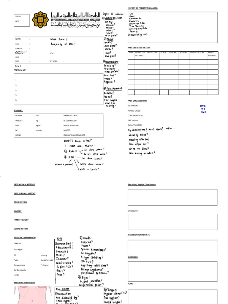 Obstetric Template Copy 1 Copy 3 | PDF | Childbirth | Pregnancy