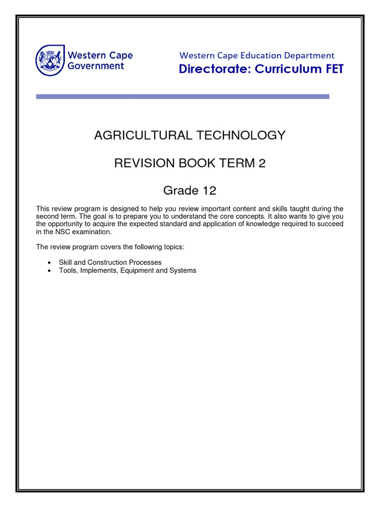 Gr 12 AT Term 2 Learner Revision Book | PDF | Welding | Construction