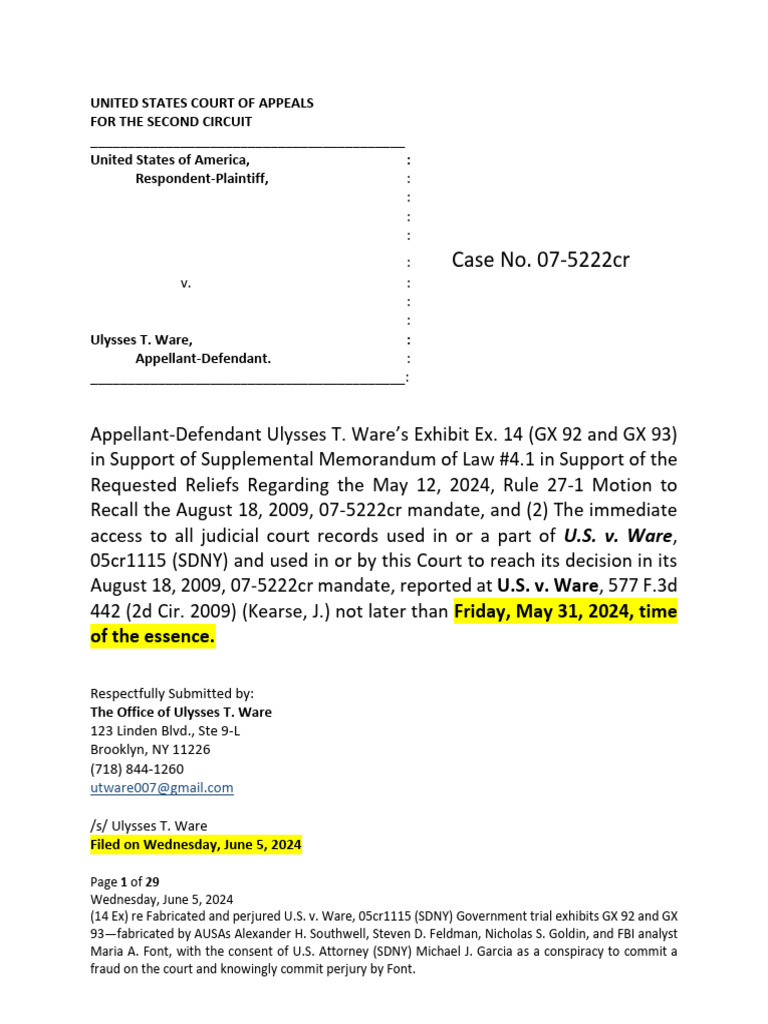 (14.EX GX 92, GX 93) (07-5222cr) Re Fabricated Gov't 05cr1115 (SDNY) Trial Exhibits GX 92 and 93 ...
