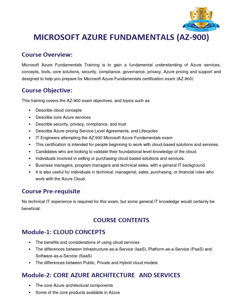 Azure Fundamentals Certification Guide | PDF | Cloud Computing ...