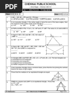 Grade IX Math Worksheet: Triangles | PDF