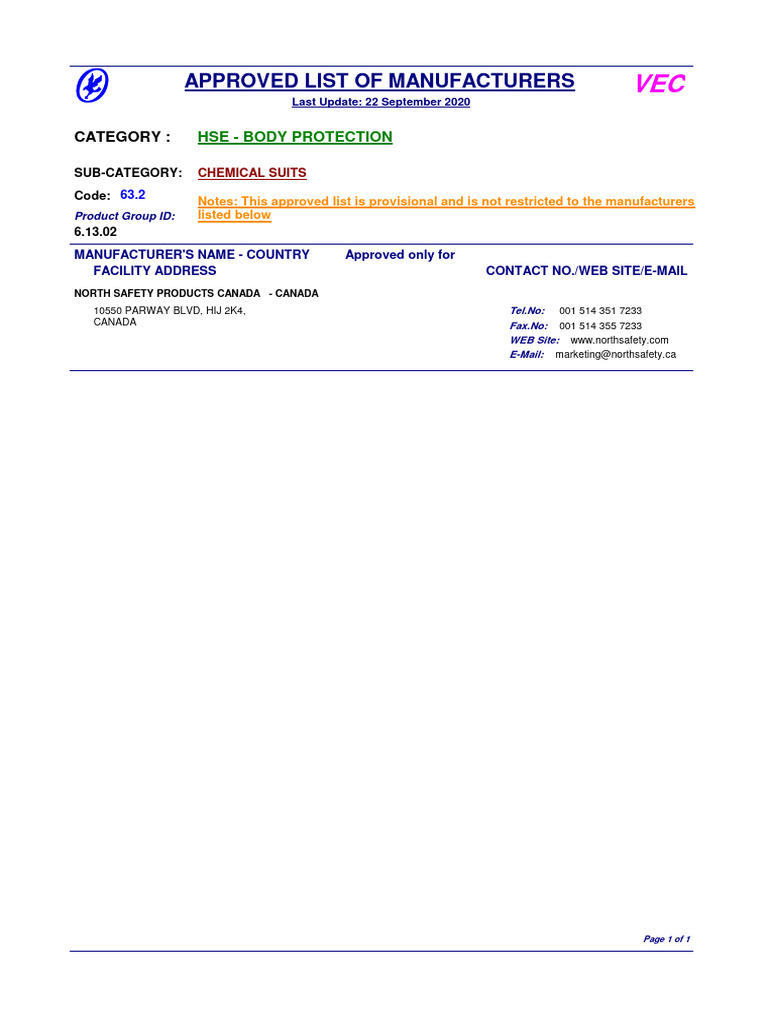 Chemical Suits Kuwait | PDF