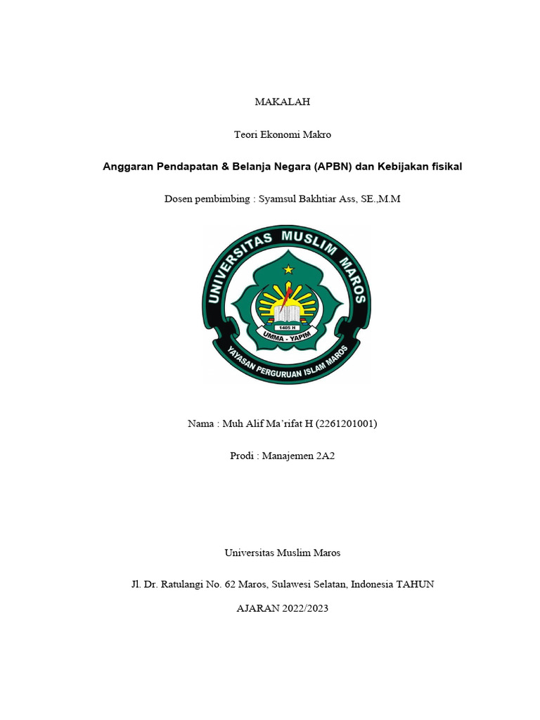 APBN dan Kebijakan Fiskal Indonesia | PDF