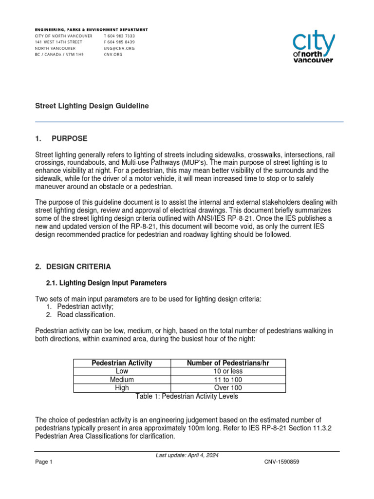 Street Lighting Design Guidelines | PDF | Electrical Wiring | Lighting
