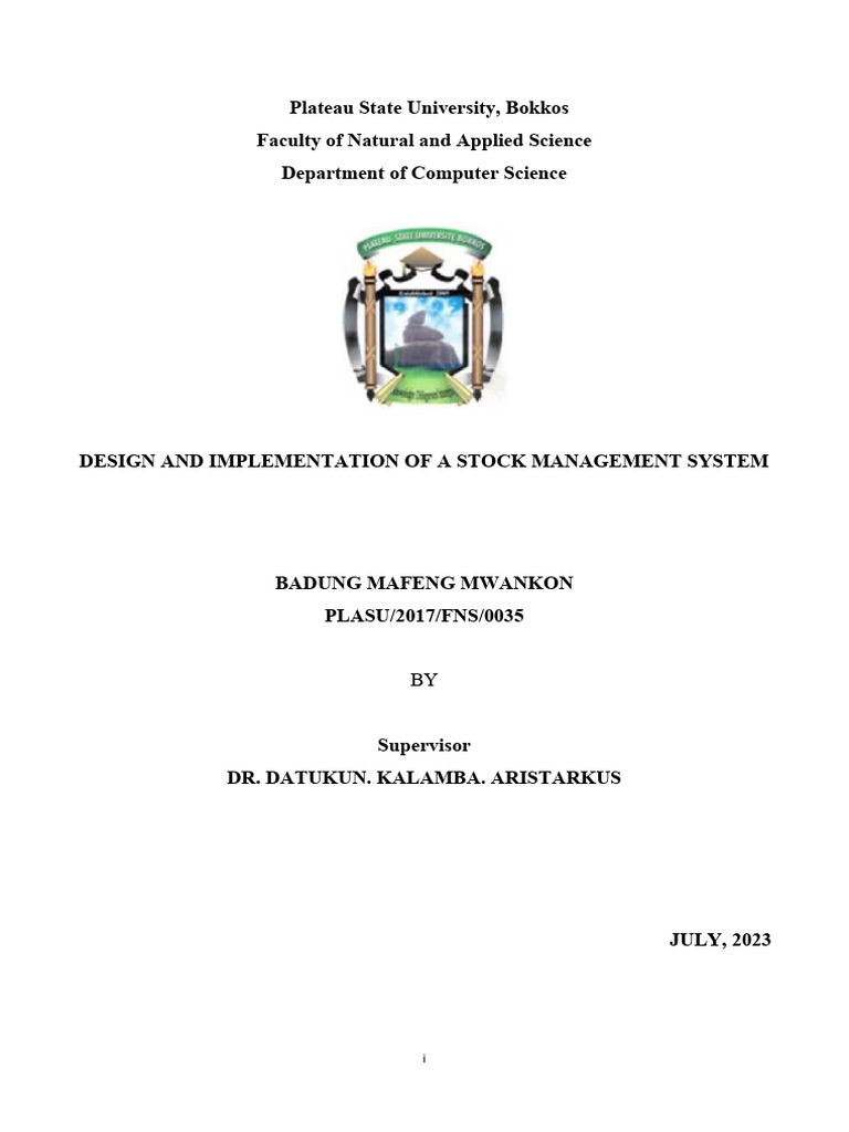 design and implementation of a stock management system | PDF | Software Development Process | Php