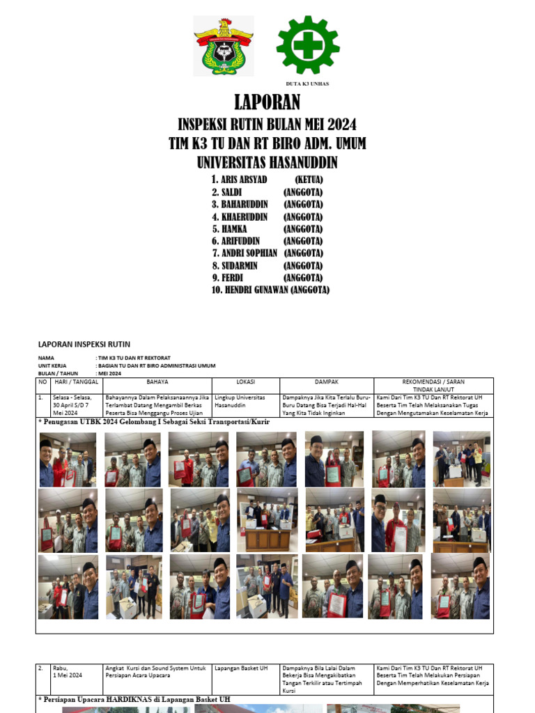 Laporan Inspeksi Rutin | PDF
