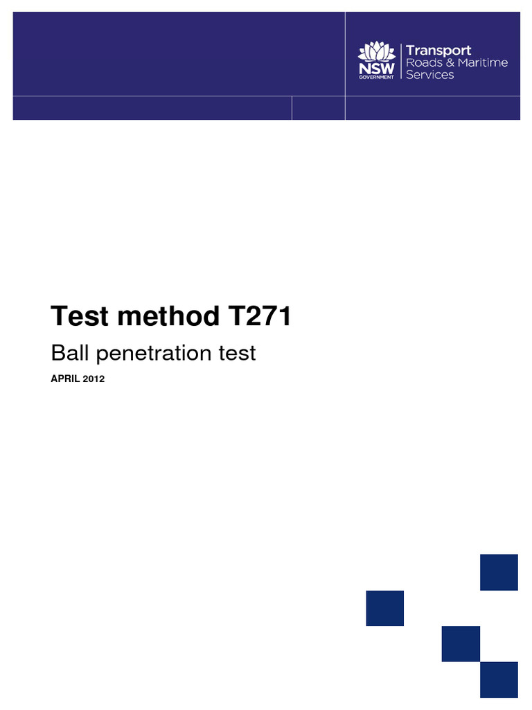 t271 Ball Penetration Test | PDF | Road Surface