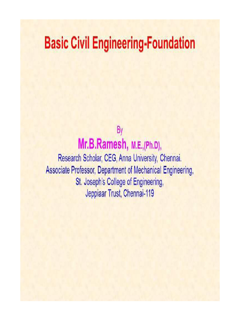Basic Civil Engineering Foundation | PDF