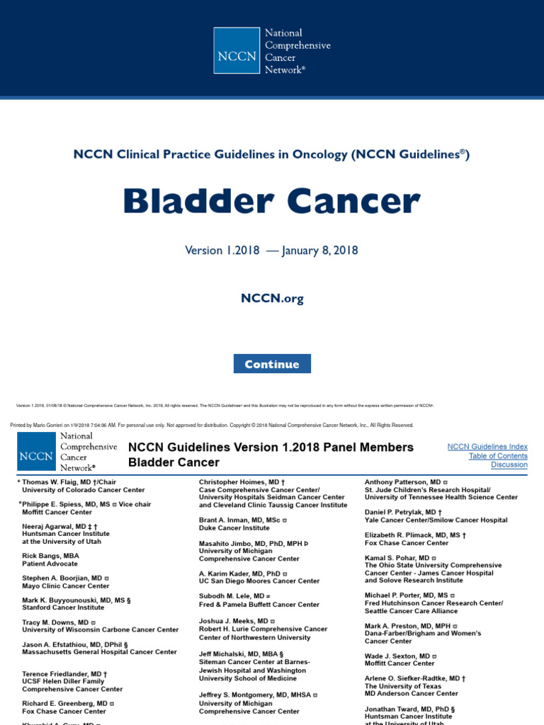 bladder - CANCER NCCN | Download Free PDF | Neoplasms | Medicine