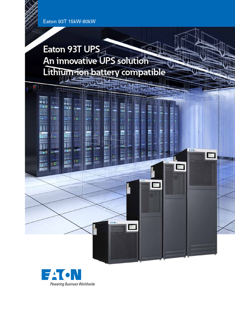 Eaton UPS 93T 15-80kW Brochure | PDF | Total Cost Of Ownership | Computer Engineering
