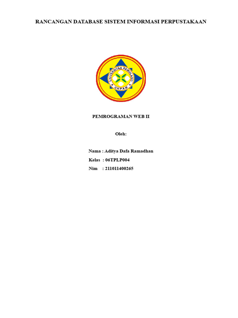 Rancangan Database Perpustakaan | PDF