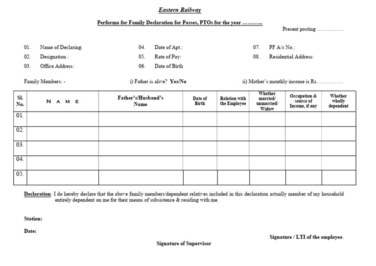 Family Declaration | PDF