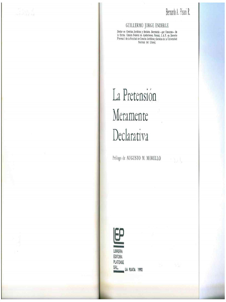 Guillermo Enderle - La Pretensión Meramente Declarativa | PDF