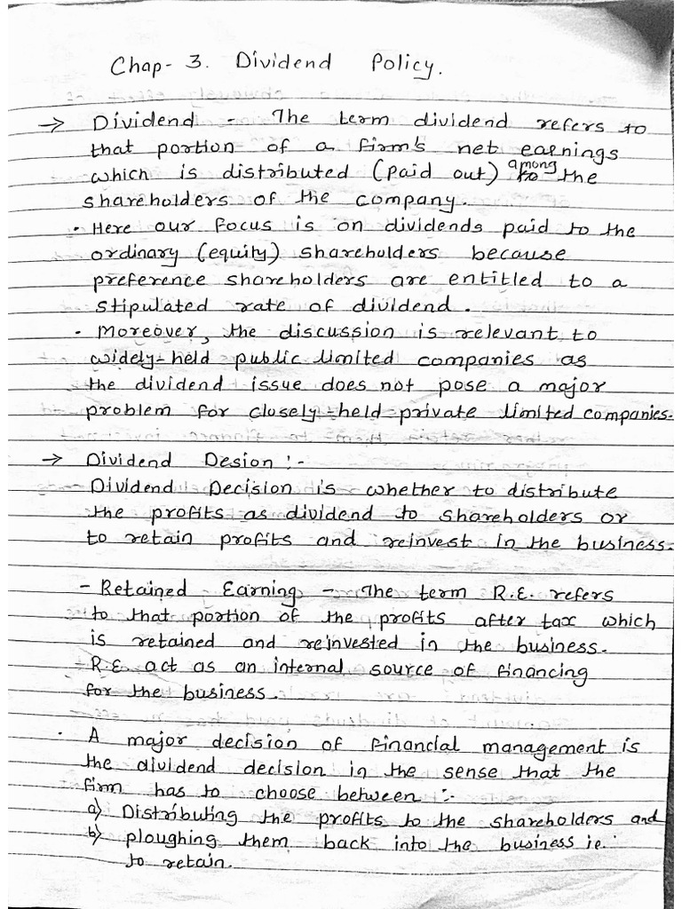 Chapter-3 Dividend Decision | PDF