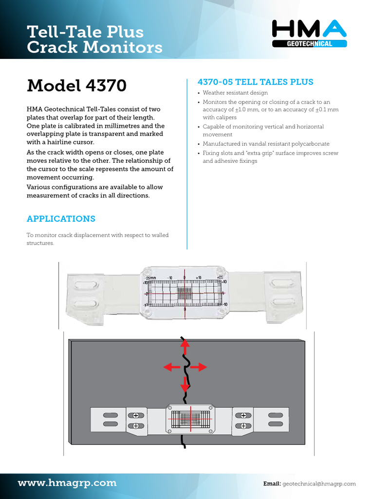 HMA Tell-Tale Plus Crack Monitors | PDF