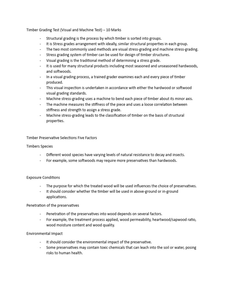 Timber Grading Test | PDF | Lumber | Wood