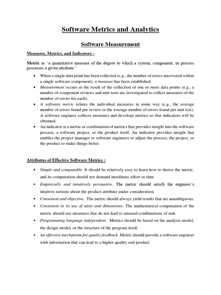 Unit-4 Software Metrics and Analytics | PDF | Software Quality | Usability