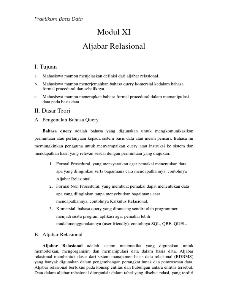 Modul XI Basis Data | PDF