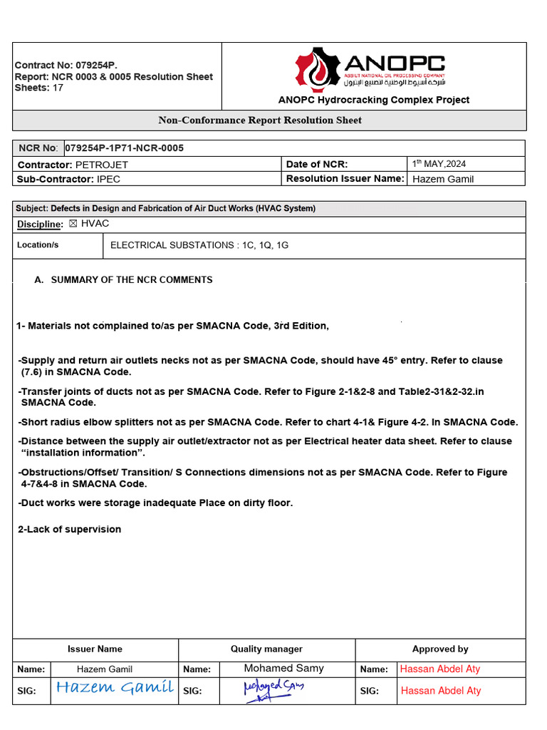 079254P 1P71 NCR 0005 00 Corrective Action ANOPC Reply | PDF | Home ...