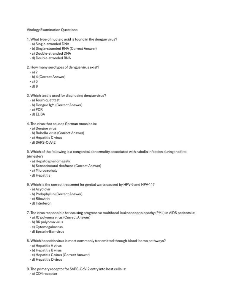 Virology Exam Questions and Cases | PDF | Virus | Hepatitis