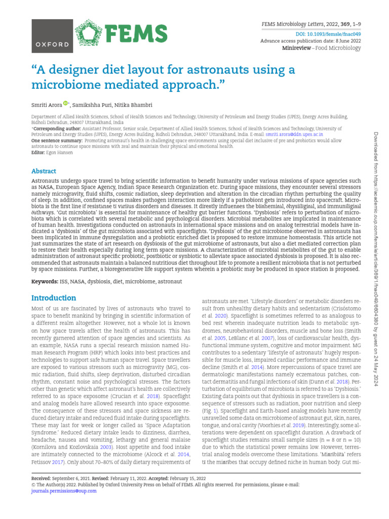 A Designer Diet Layout For A Microbiome-Mediated Approach | PDF ...