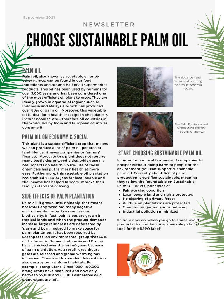 Choose Sustainable Palm Oil | PDF | Palm Oil | Deforestation