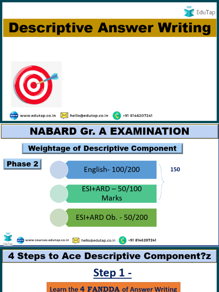 Descriptive Writing in NABARD | PDF | Career & Growth