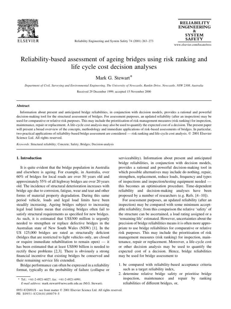 Reliability Based Assessment of Ageing Bridge Using Risk Ranking and ...