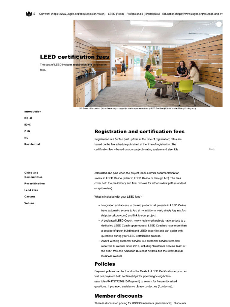 Leed Fee Structure | PDF