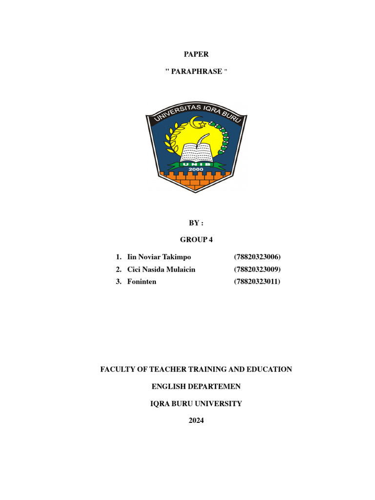 PAPER PARAPHRASE | PDF | Information | Communication