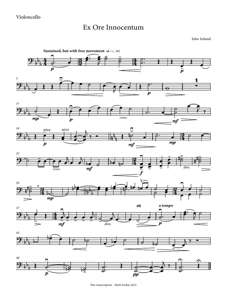 Ex Ore Innocentum Cello Sheet Music | PDF