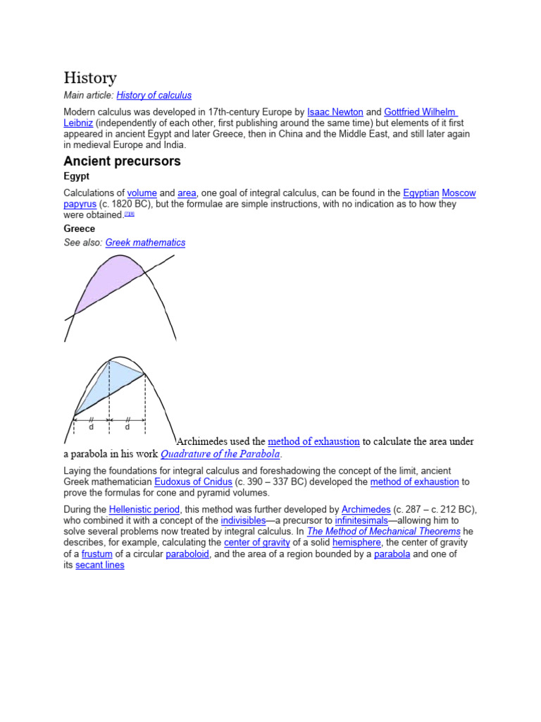 History of Calculus | PDF