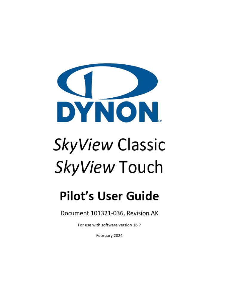 SkyView Classic Touch Pilots User Guide-Rev AK | PDF | Airspeed | Usb