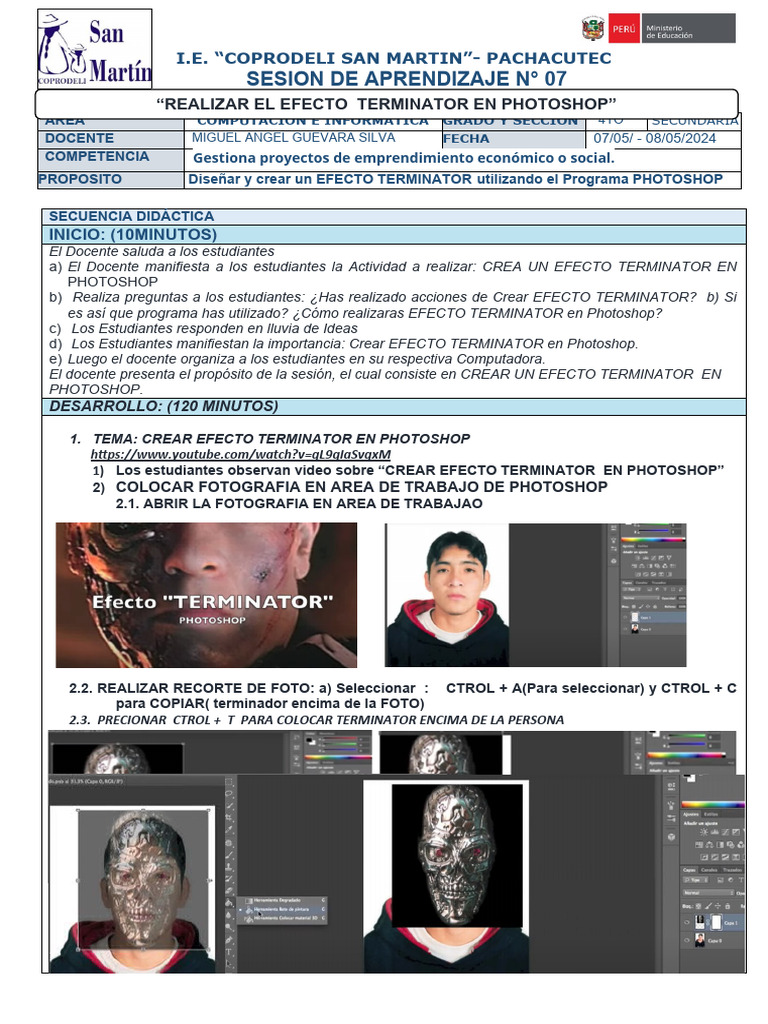 Sesion de Aprendizaje de Computacion 4to Iep Coprodeli 2024 Clase 7 | PDF | Imagen | Informática
