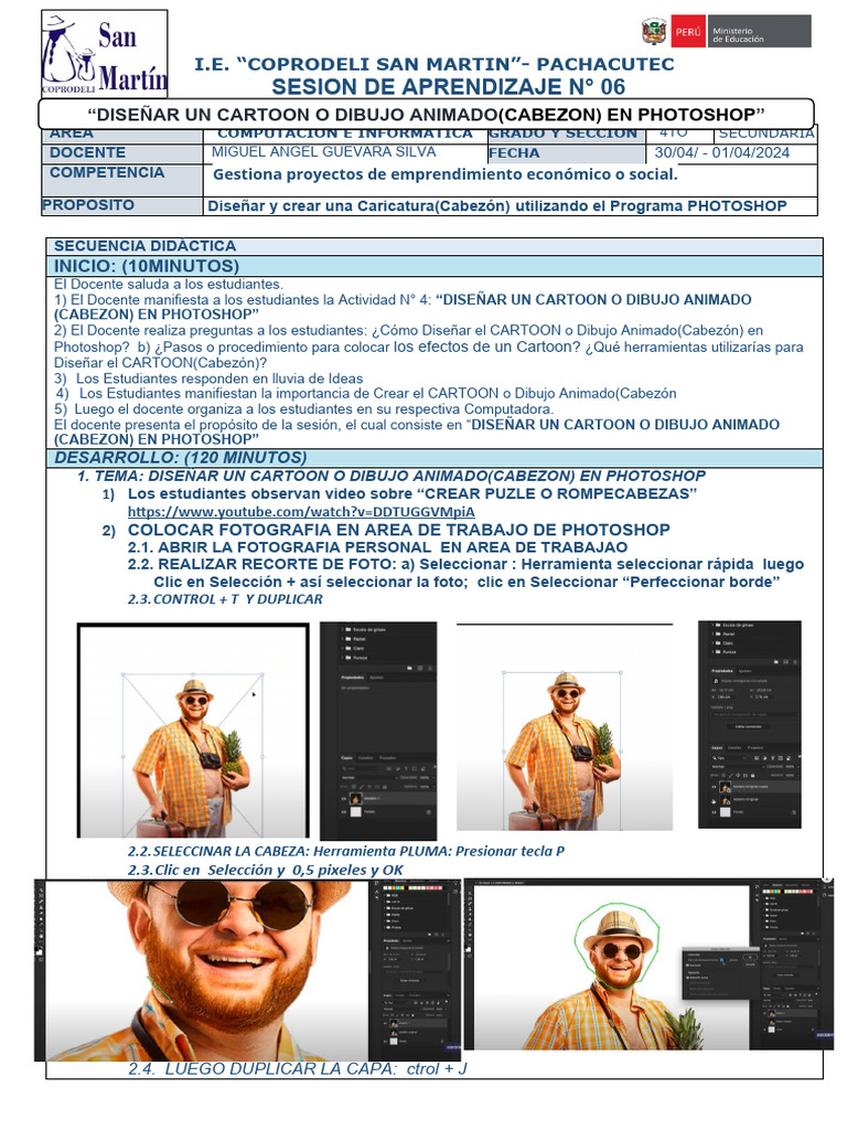 Sesion de Aprendizaje de Computacion 4to Iep Coprodeli 2024 Clase 6 | PDF | Informática
