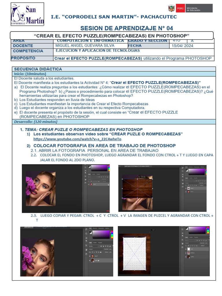 SESION DE APRENDIZAJE DE COMPUTACION 4to IEP COPRODELI 2024 Clase 4 | PDF | Informática