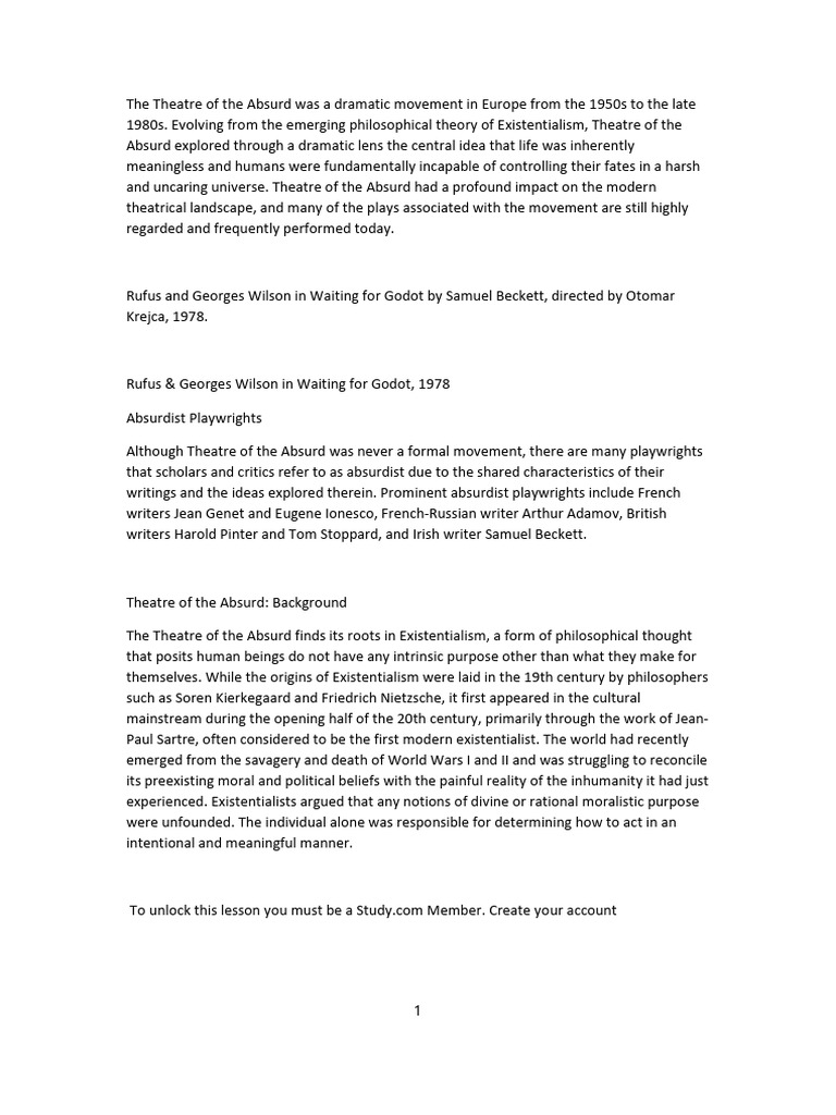 Absurd Theatre | PDF | Existentialism