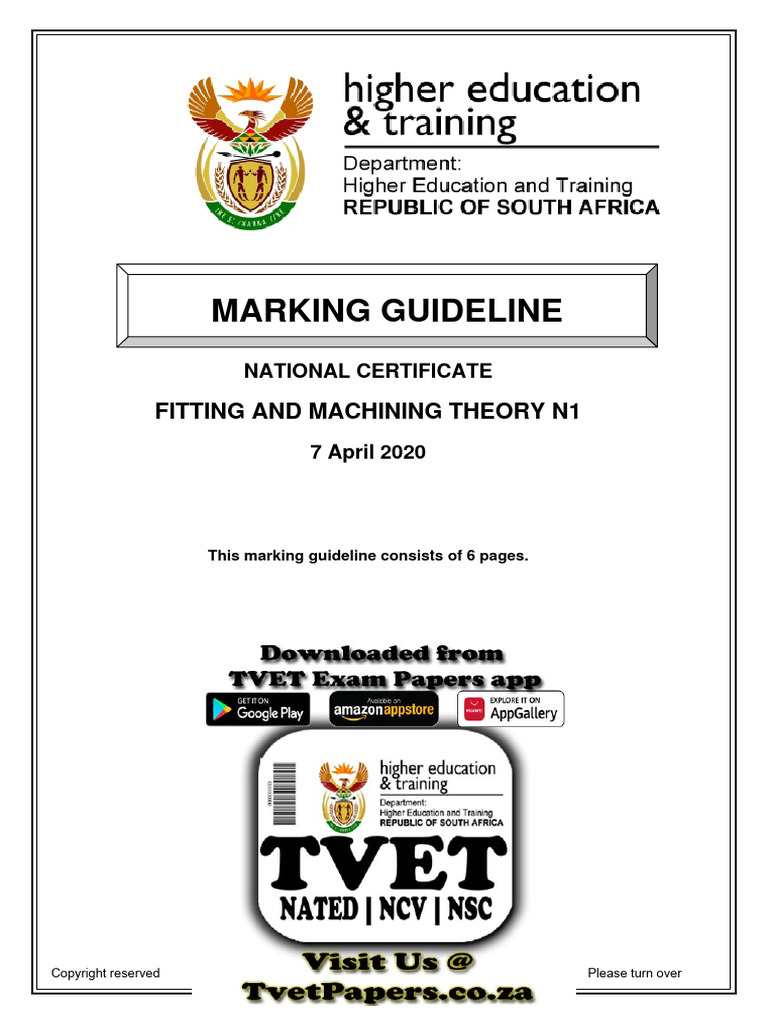 T690 - FITTING AND MACHINING THEORY N1 MEMO APR 2020 | Download Free ...