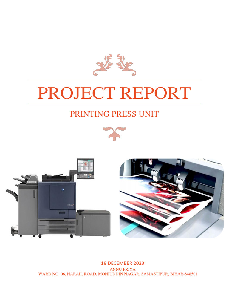 Printing Press Project Report 2023 | PDF | Depreciation | Expense