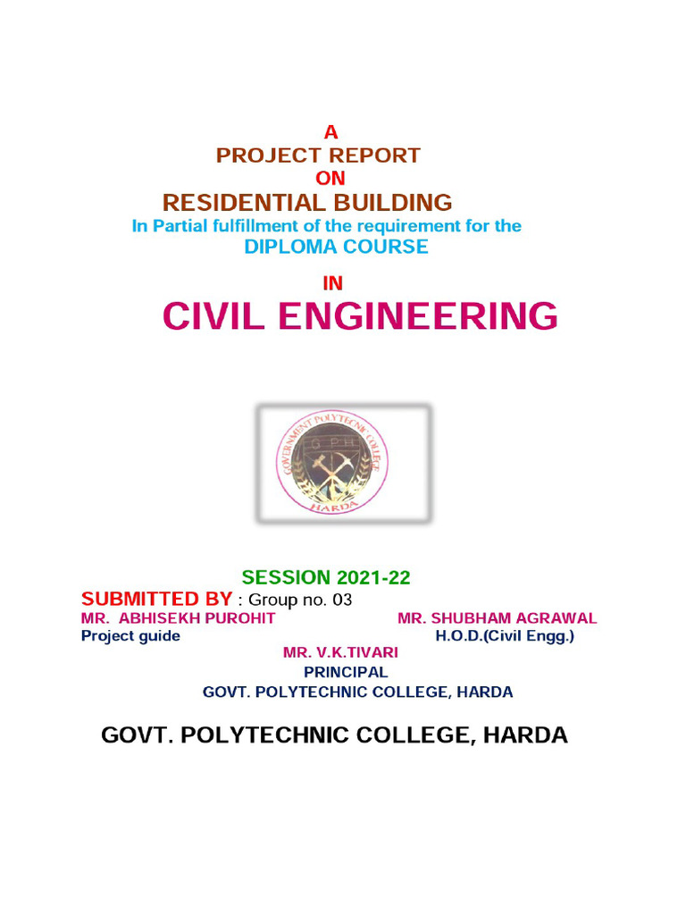 G+3 Building Project Civil 6 Sem. | PDF