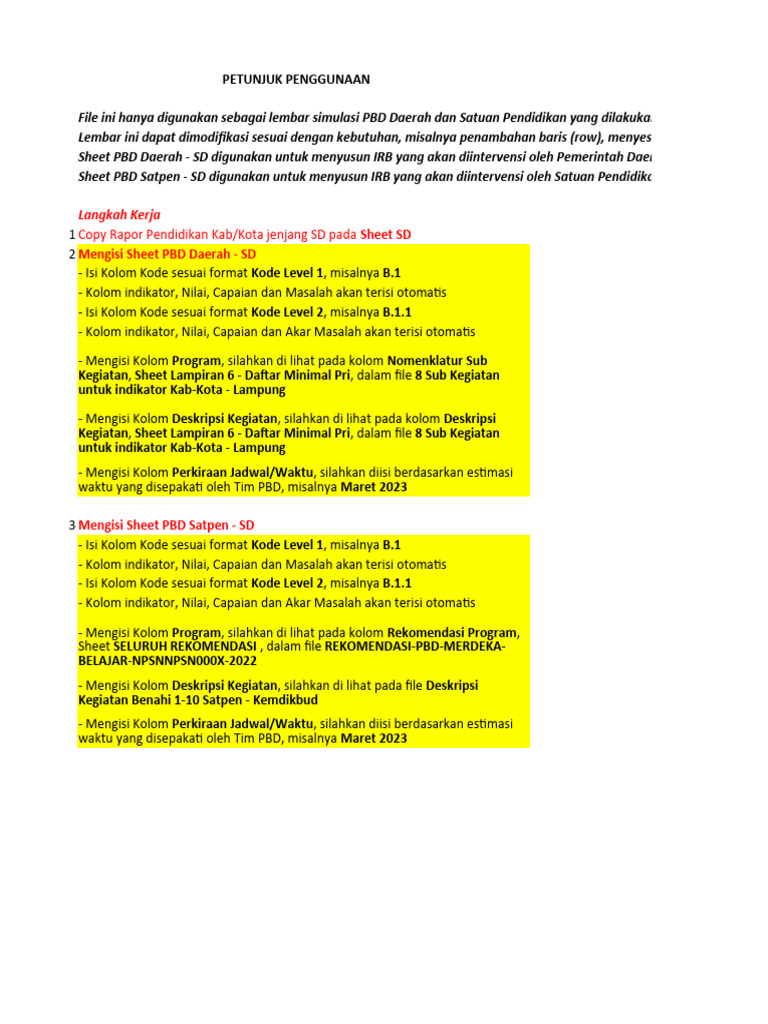 4 Hasil PBD Daerah - Contoh Pengambilan Data | PDF