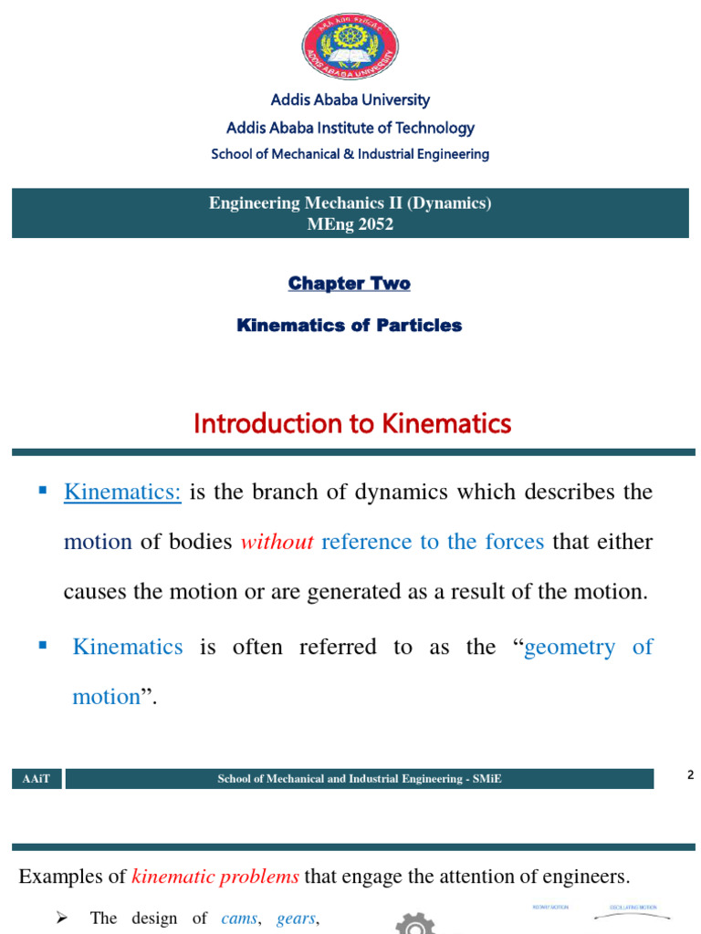 Ch-II - Kinematics of A Particle PDF | PDF | Kinematics | Acceleration